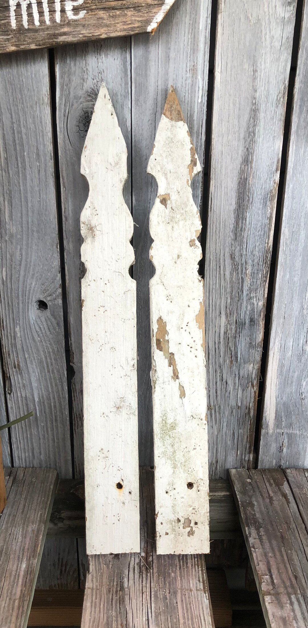 TWO Vintage/antique Wood Pickets, Farmhouse, Shabby, Salvaged FP-02 - Etsy