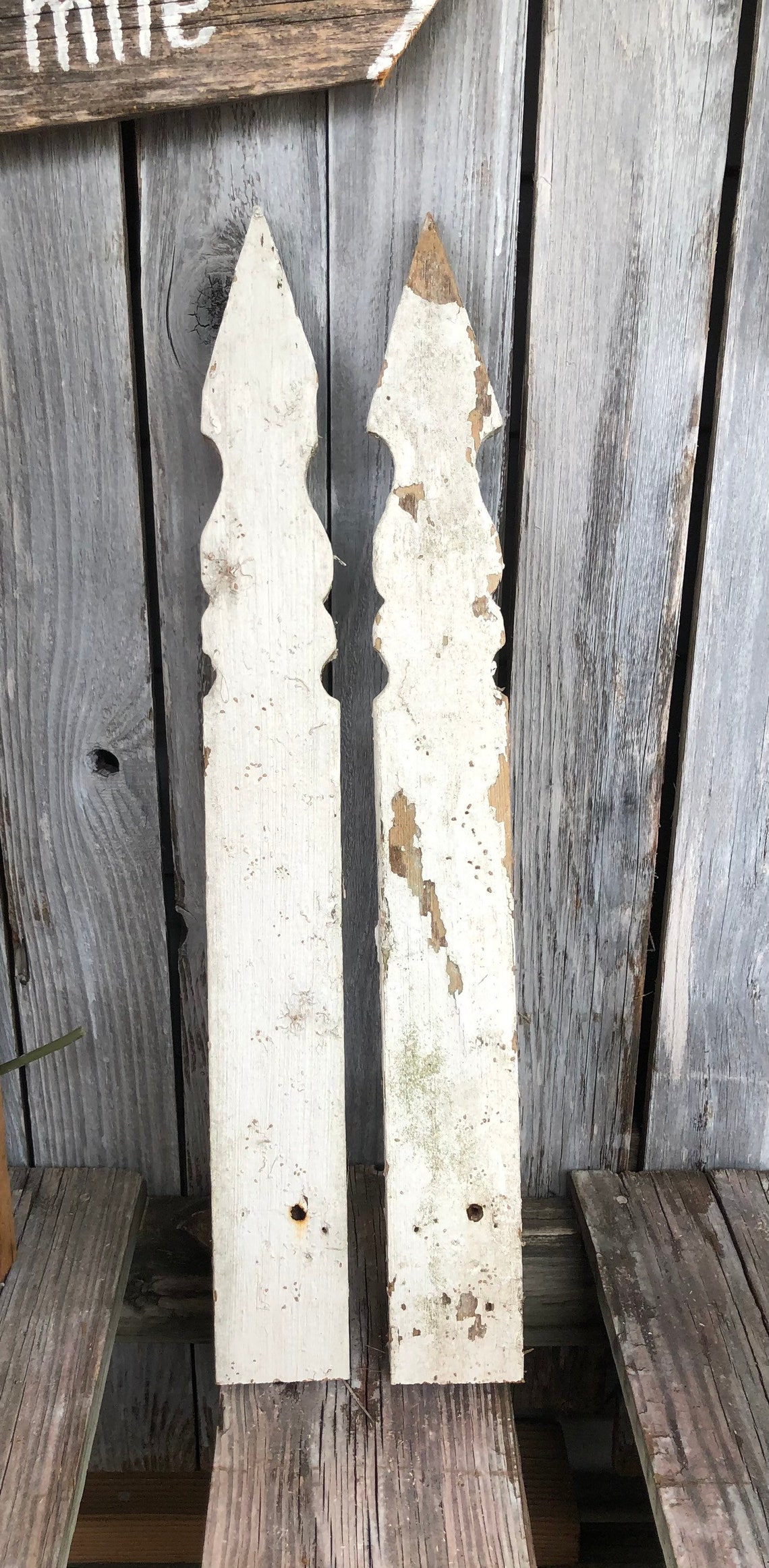 TWO Vintage/antique Wood Pickets Farmhouse Shabby Salvaged - Etsy