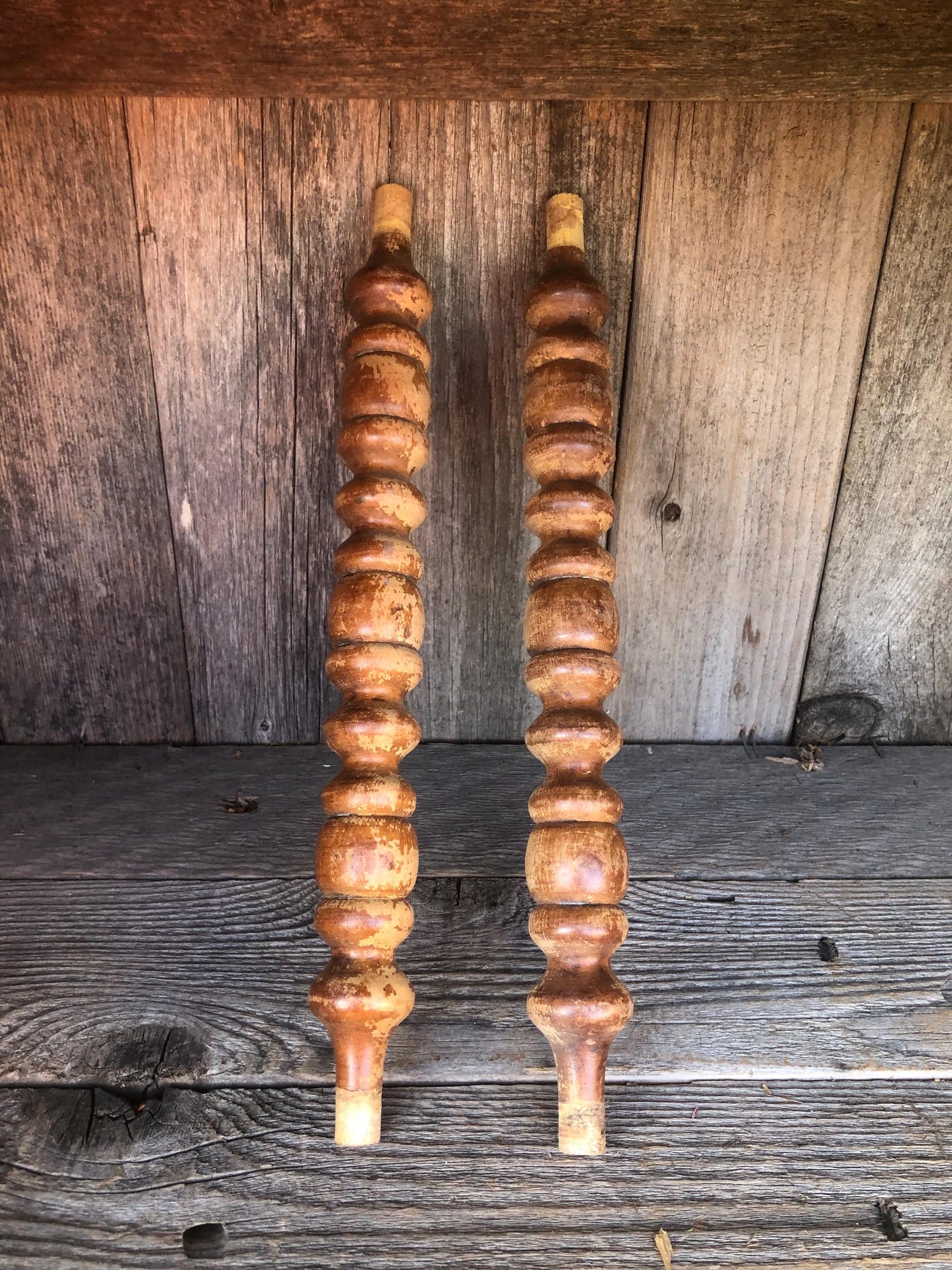 SP-70 TWO Vintage Wood Spindles, Shabby, Farmhouse, Country - Etsy