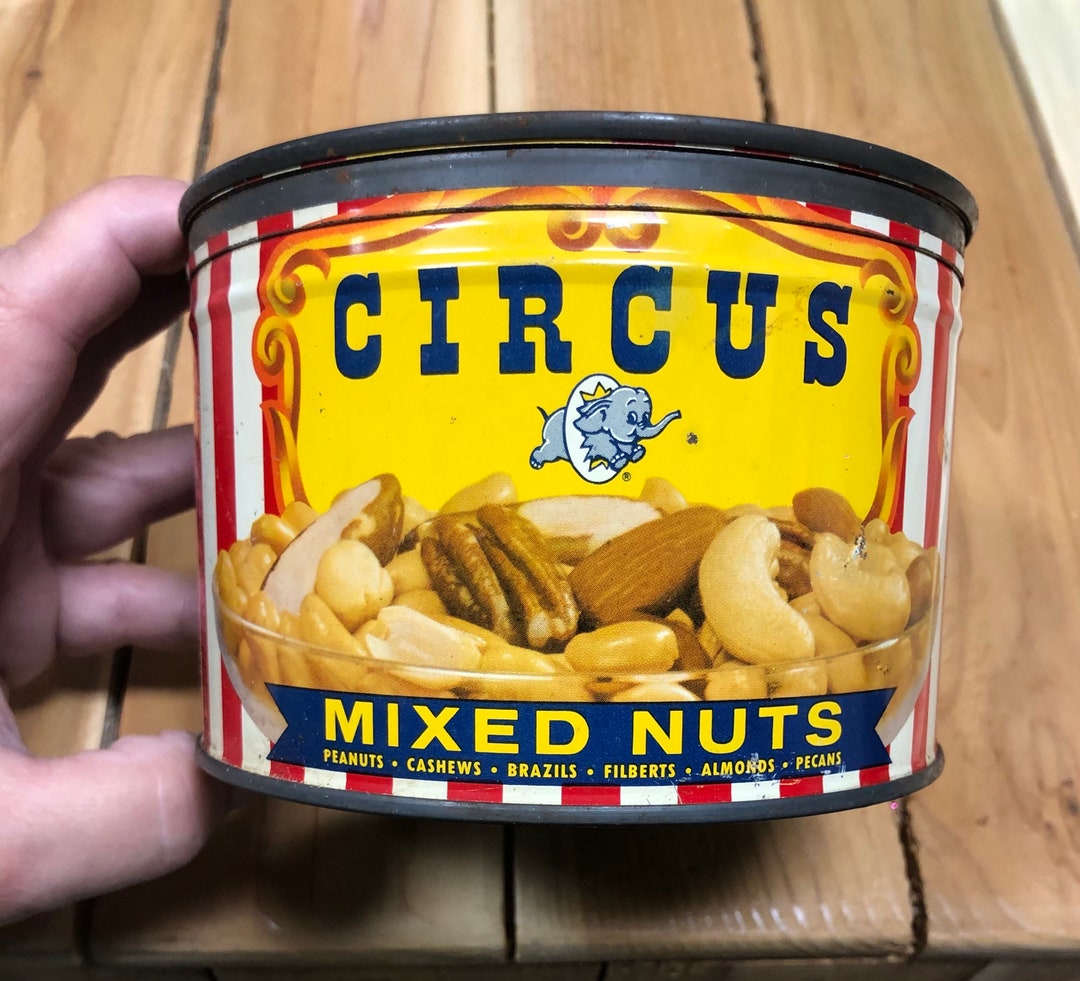 T-04 ONE "circus" Vintage Tin Mixed Nuts - Etsy