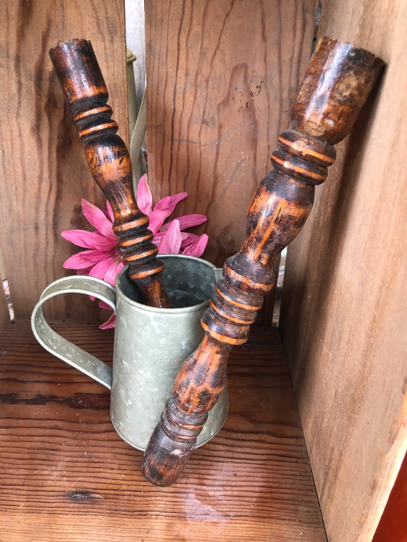 SP-45 TWO Wood Spindles, Wood Salvaged Farmhouse, Shabby Decor - Etsy
