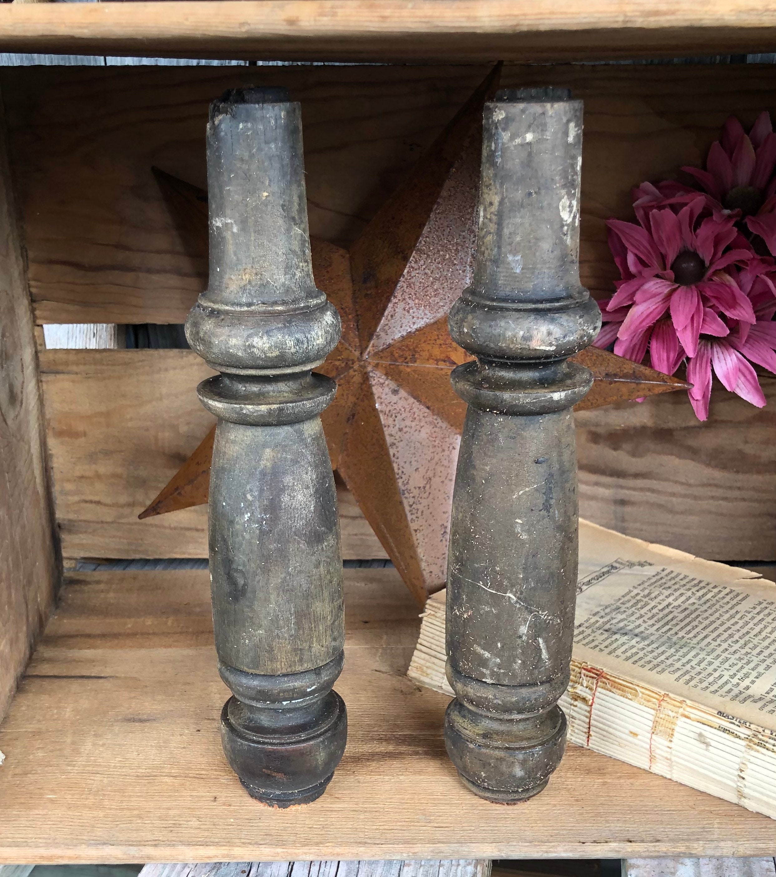 SP-48 ONE Vintage Wood Spindle, Farmhouse, Shabby, Salvaged - Etsy