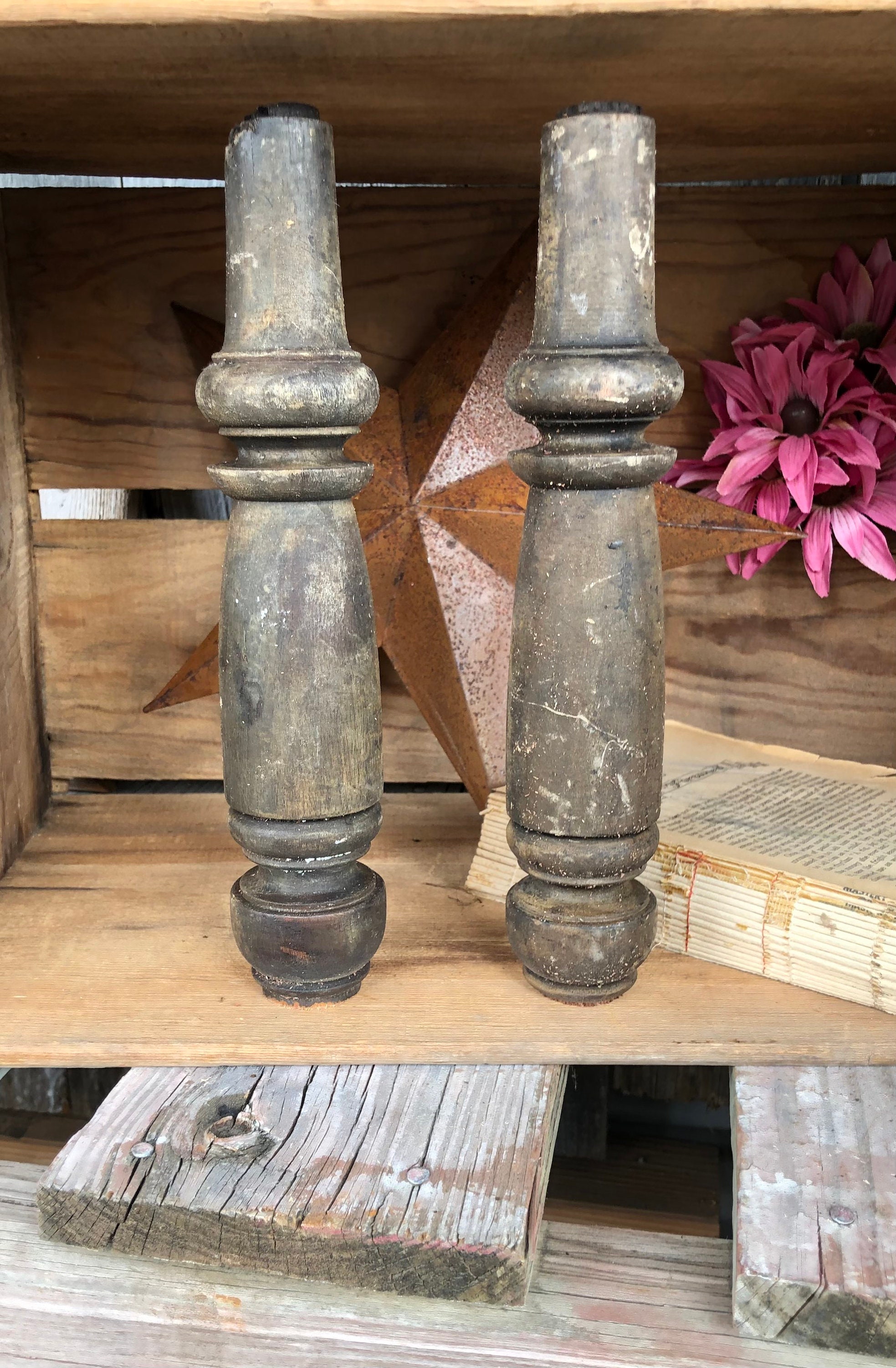 SP-48 ONE Vintage Wood Spindle, Farmhouse, Shabby, Salvaged - Etsy