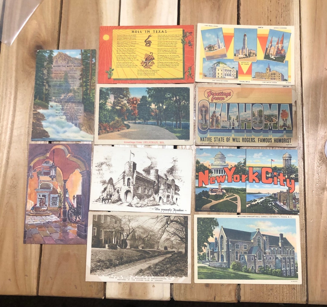 PC-02 TEN 1940'S Linen Postcards Plus TWO - Etsy
