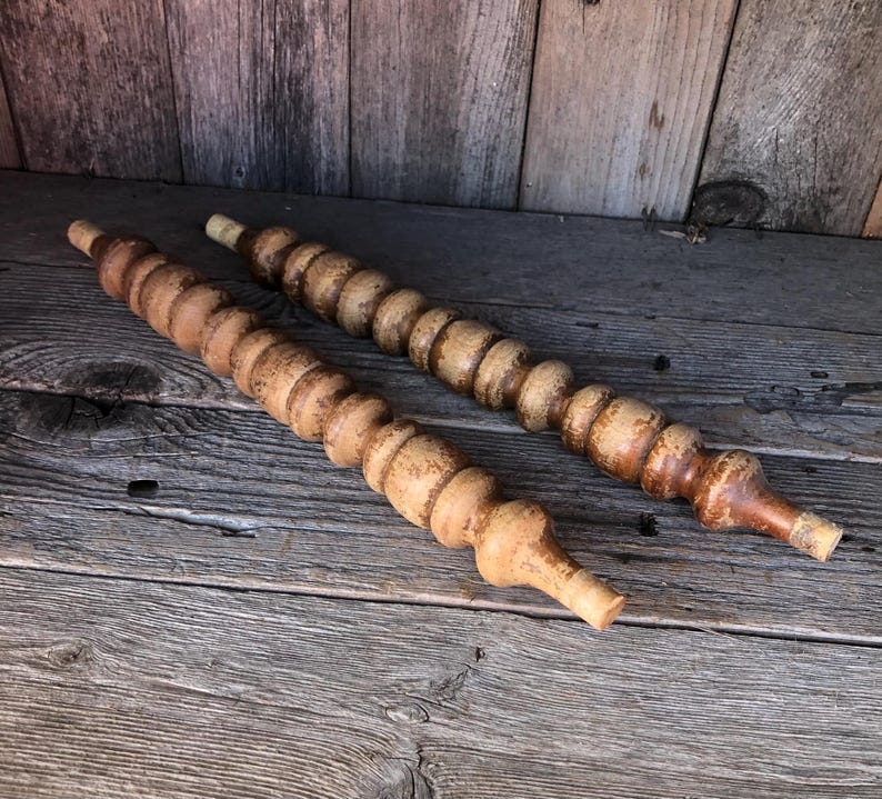 SP-70 TWO Vintage Wood Spindles, Shabby, Farmhouse, Country - Etsy