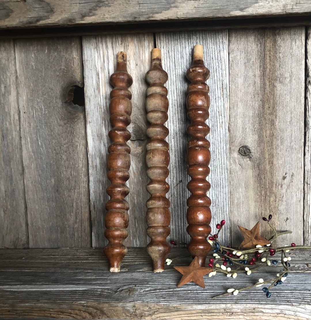 SP-70 Three Vintage Wood Spindles, Shabby, Farmhouse, Country - Etsy