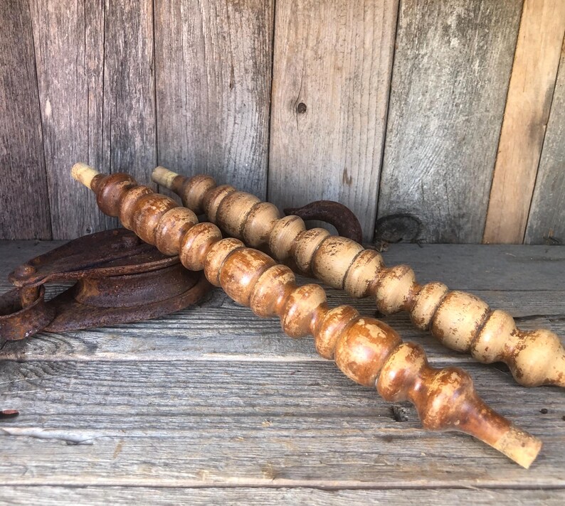 SP-70 TWO Vintage Wood Spindles, Shabby, Farmhouse, Country - Etsy