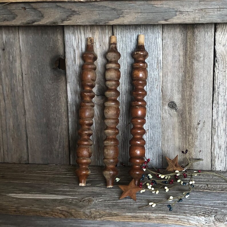 SP-70 Three Vintage Wood Spindles, Shabby, Farmhouse, Country - Etsy