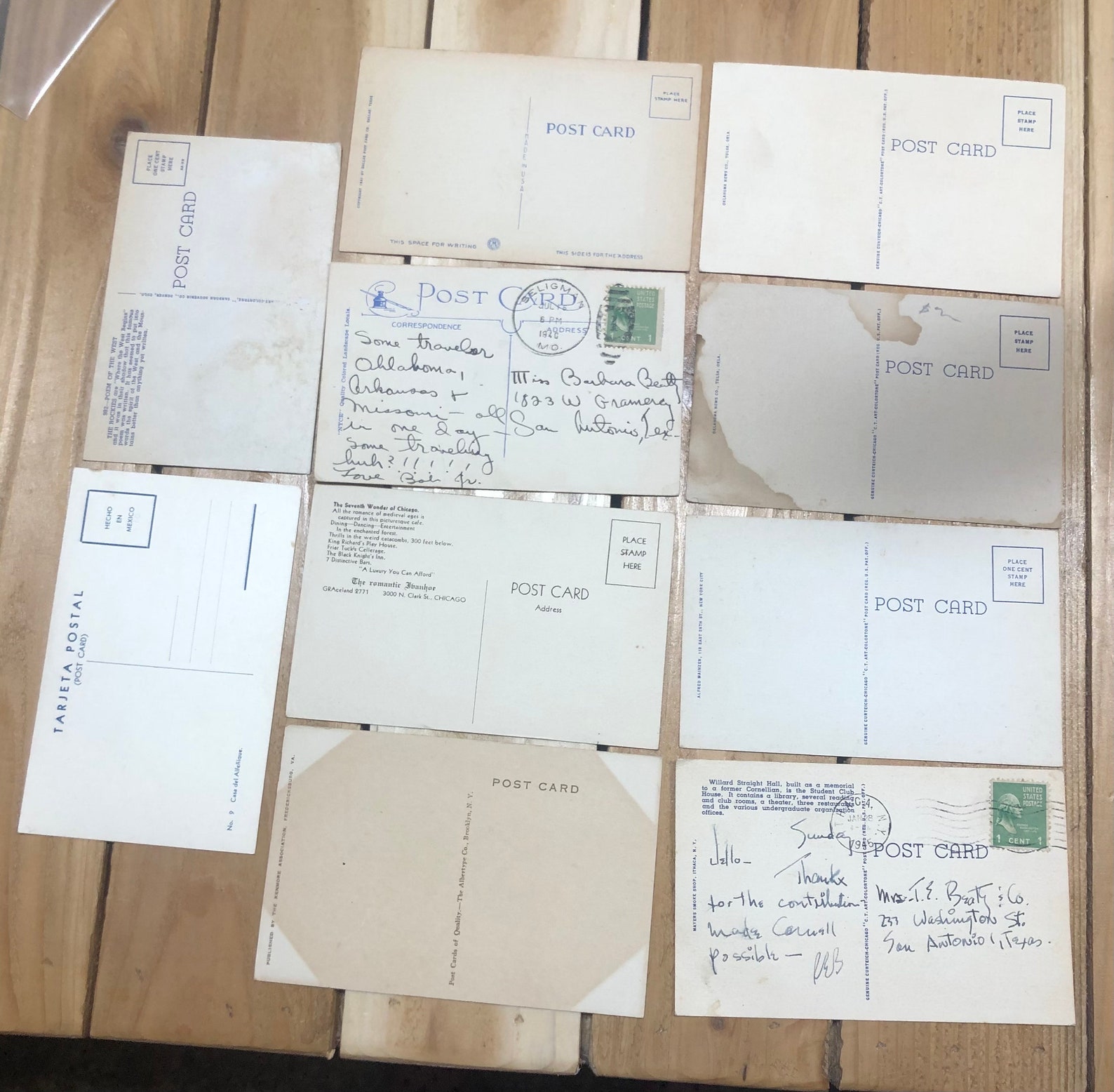 PC-02 TEN 1940'S Linen Postcards Plus TWO - Etsy