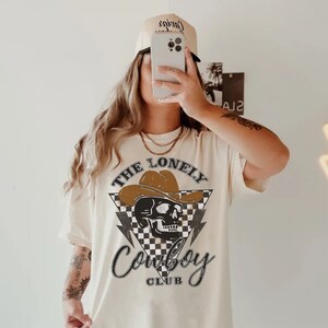 The Lonely Cowboy Club Shirt, Trendy Western Shirt, Cowboy Graphic Tee ...