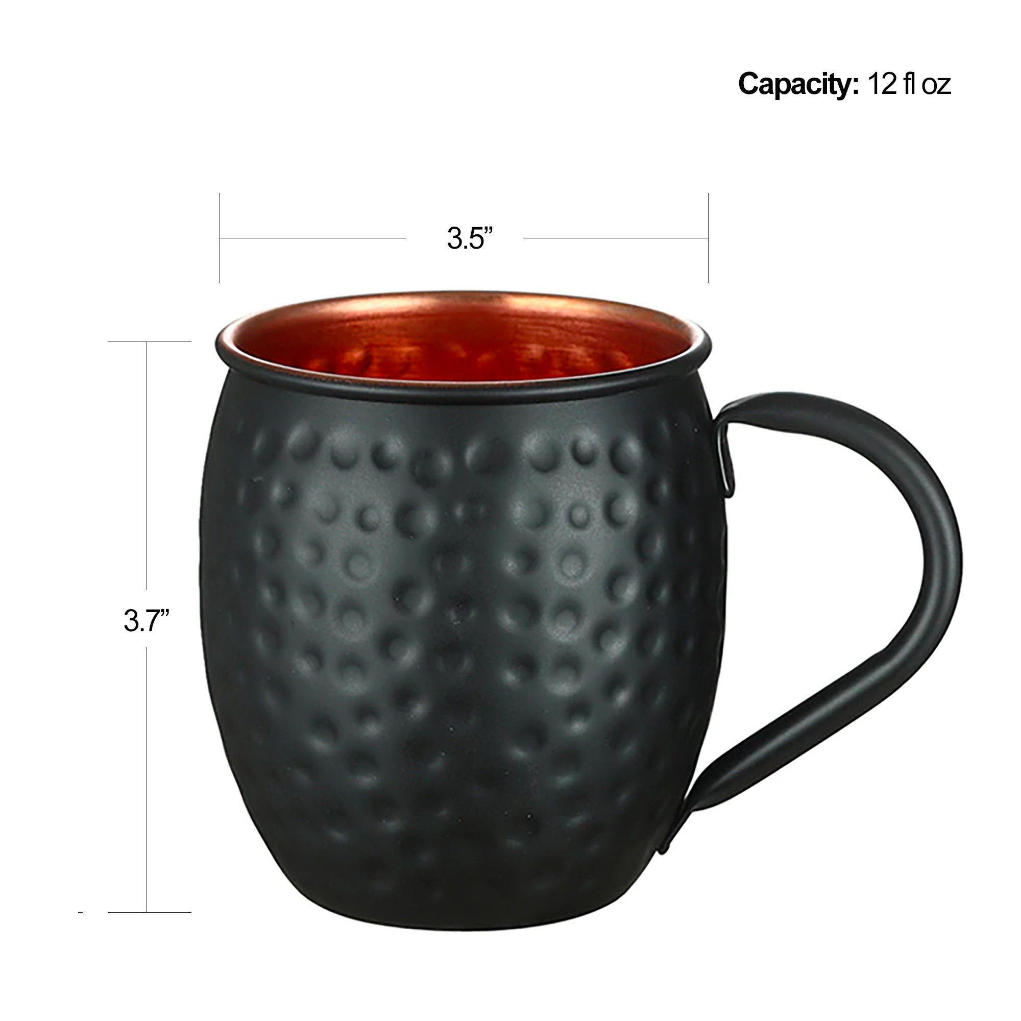 Copper Coffee Mug Matte Black