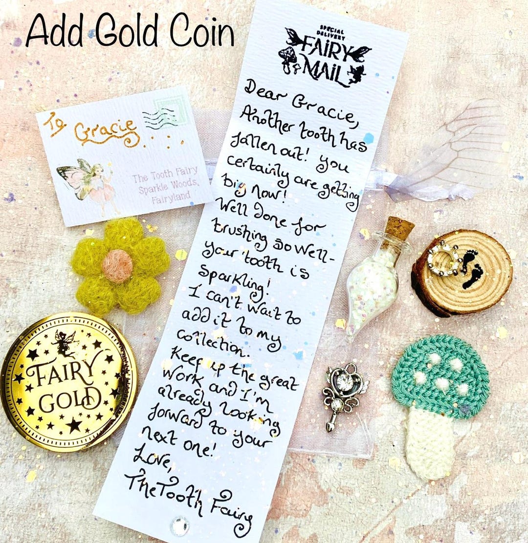 Tooth Fairy Kit- Tooth Fairy Letter, Fairy Dust and Tooth Fairy Gold ...