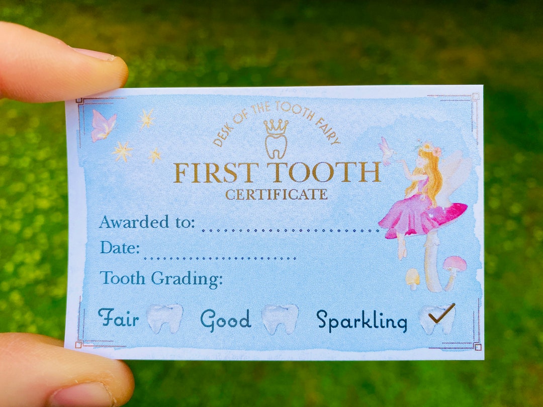 FIRST TOOTH Fairy Certificate Lost First Tooth Fairy Receipt Lovely ...