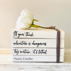 YOUR QUOTES Personalised Book Stack! White Book Stacks Home Decor ...