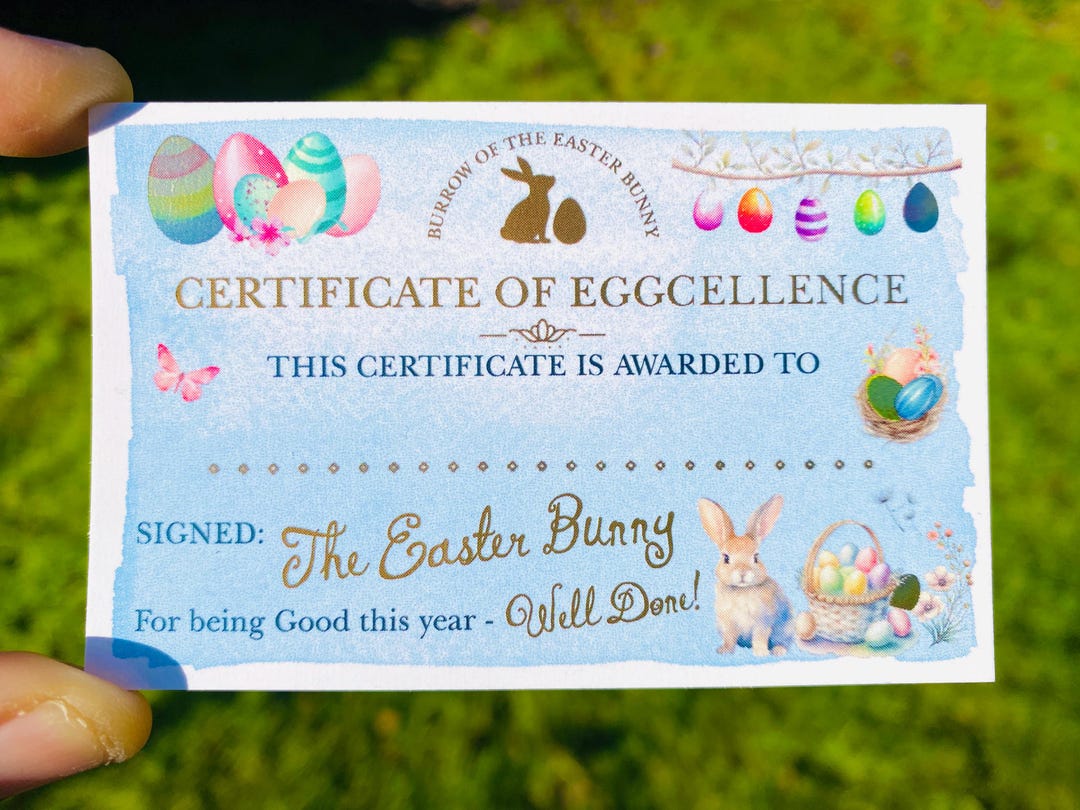 Easter Bunny Certificate of Eggcellence! Good Behaviour Easter Bunny ...