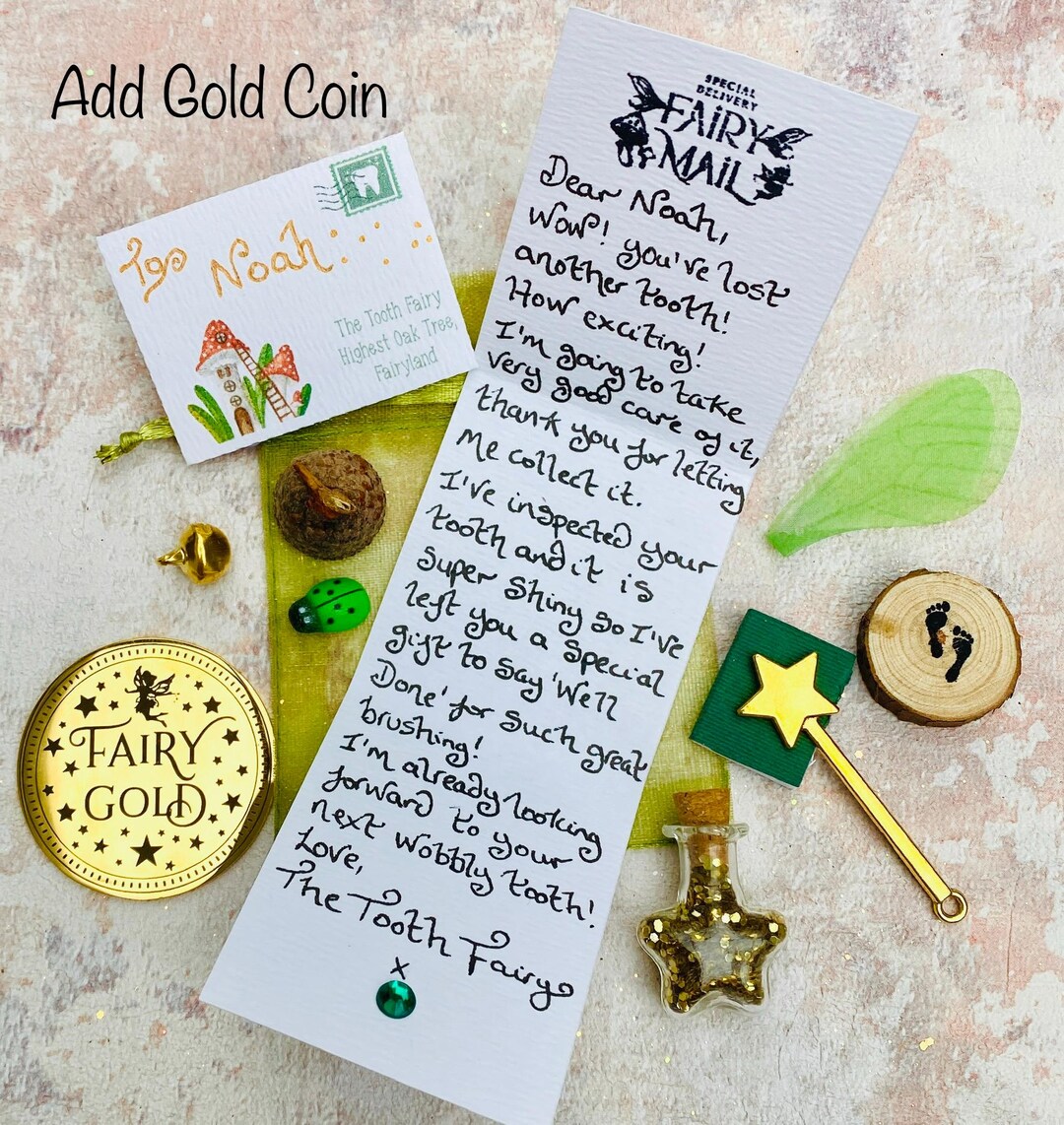 Tooth Fairy Kit- Tooth Fairy Letter, Fairy Dust and Tooth Fairy Gold ...