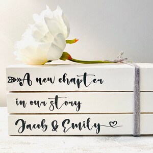 Personalised Wedding Book Stack- White Book Stack for Wedding Decor ...