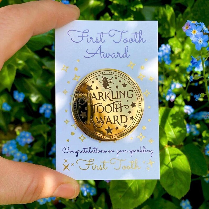 FIRST Tooth Fairy Gold Coin Award- LAST Tooth Fairy Gift, Lost Tooth ...