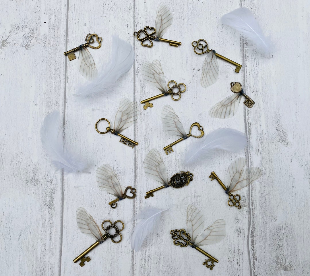 Fairy Flying Keys/ Wizard Winged Keys With Glittery Wings - Etsy UK