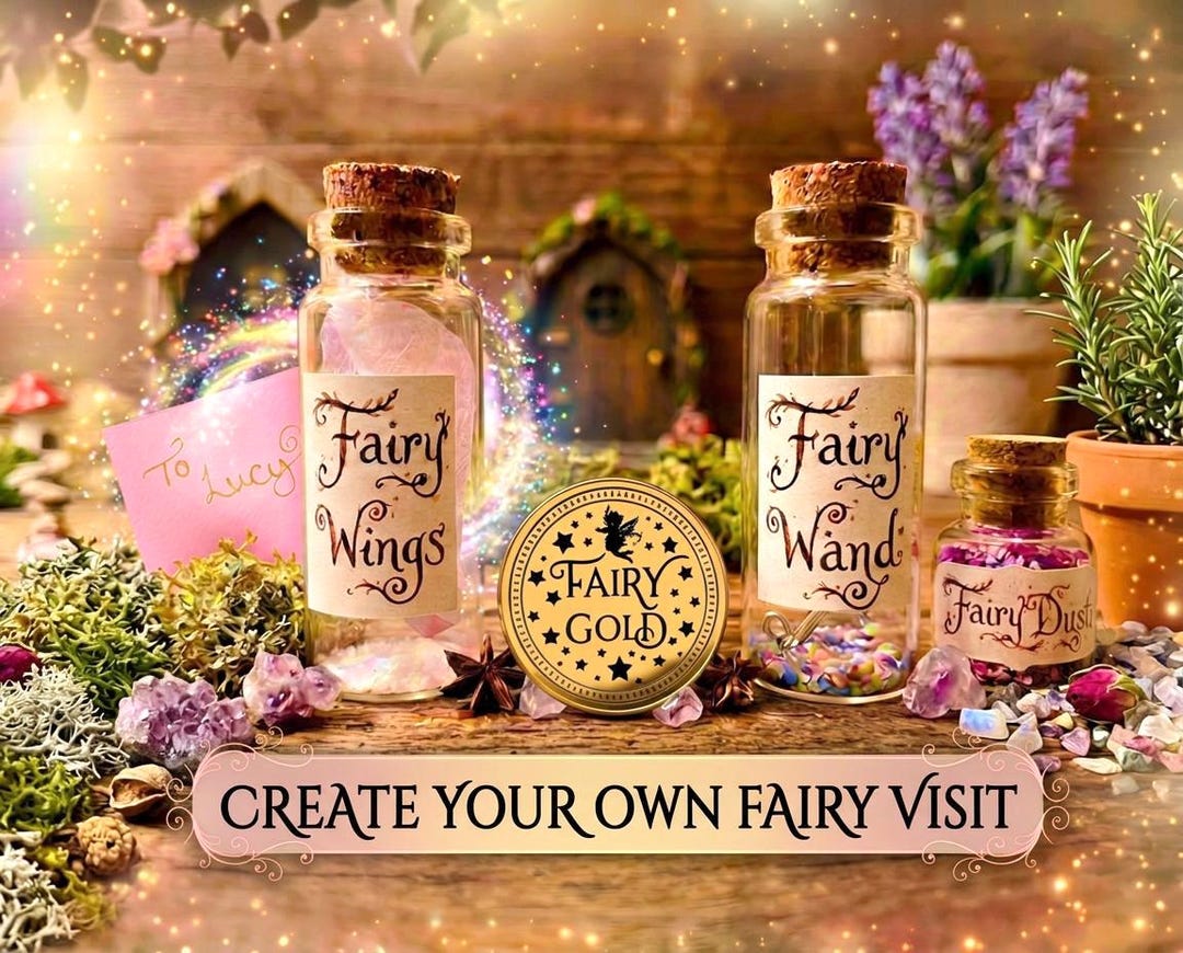 Fairy Visit Kit | Tooth Fairy Gold Coin | Fairy Dust, Fairy Wings ...