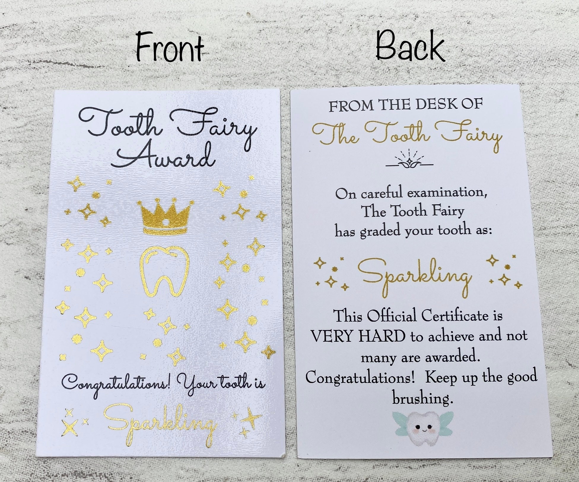 TOOTH FAIRY Award Certificate! Special Award for a Sparkling Tooth From ...