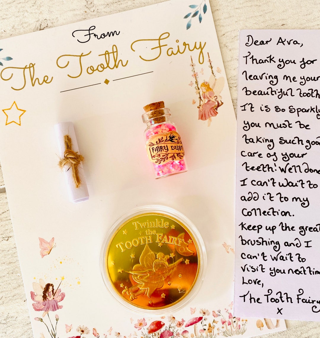 Tooth Fairy Kit With Tooth Fairy Gifts. Personalised Tooth Fairy Letter ...