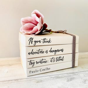 YOUR QUOTES Personalised Book Stack! White Book Stacks Home Decor ...