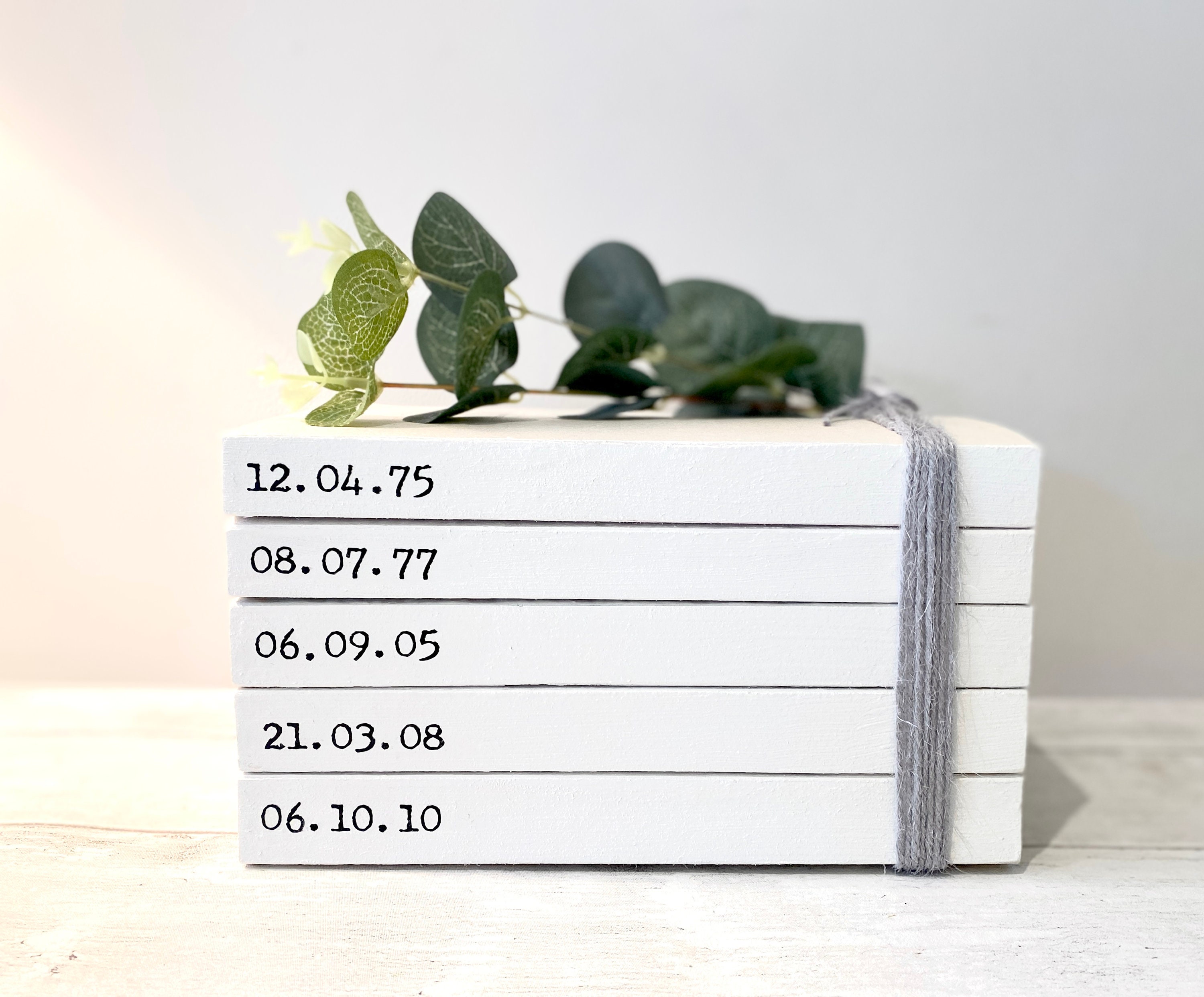 Special Dates Personalised Book Stack! White Book Stacks- Home Decor ...