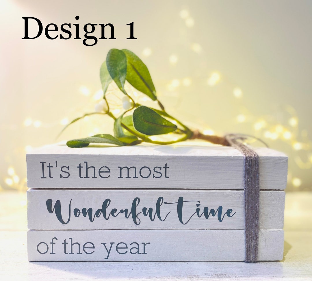 Most Wonderful Time of the Year Christmas Book Stack- Christmas ...
