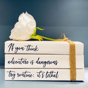 YOUR QUOTES Personalised Book Stack! White Book Stacks Home Decor ...