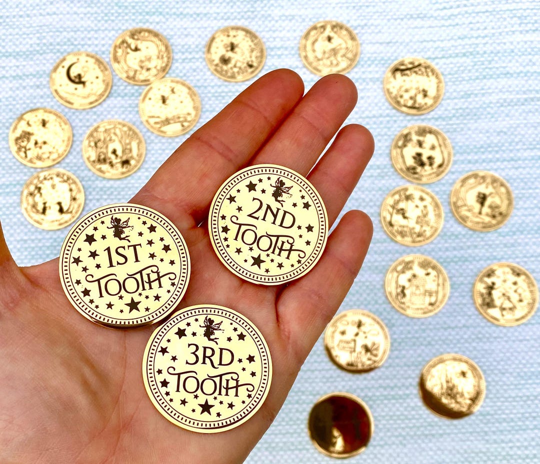 20 Tooth Fairy Gold Coins and Tooth Fairy Letters -one for Every Tooth ...