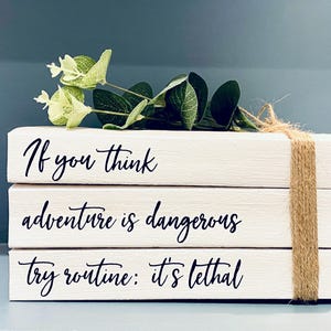 YOUR QUOTES Personalised Book Stack! White Book Stacks Home Decor ...