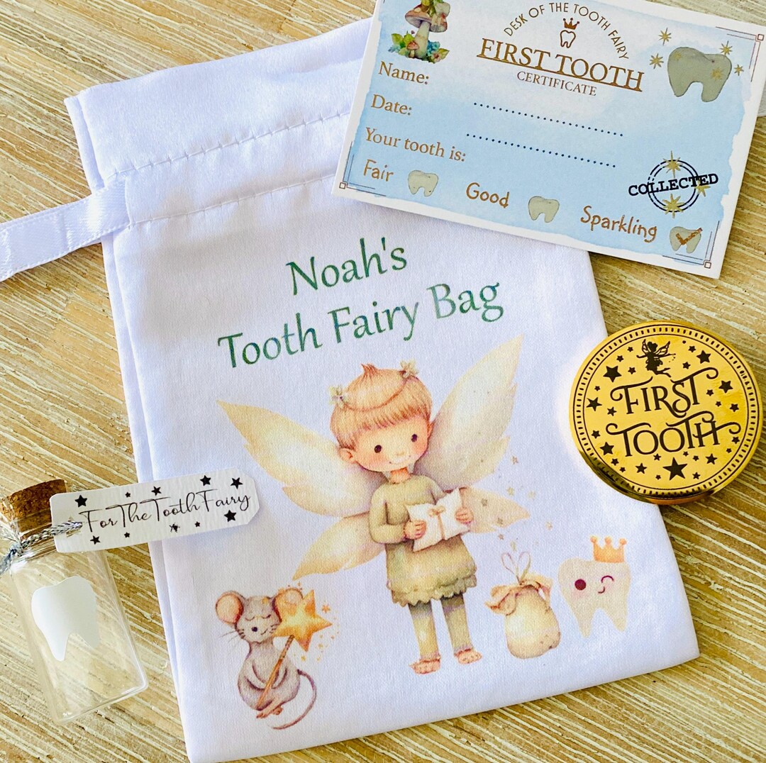 Tooth Fairy Bag- Personalised Girl’s Boy’s Tooth Fairy Pouch. First ...