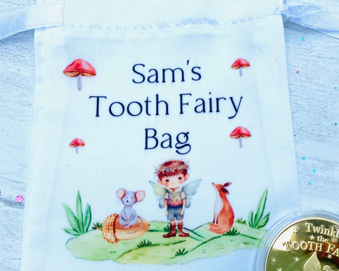 Boys Tooth Fairy Bag- PERSONALISED Loose Tooth Fairy Bag for Children ...