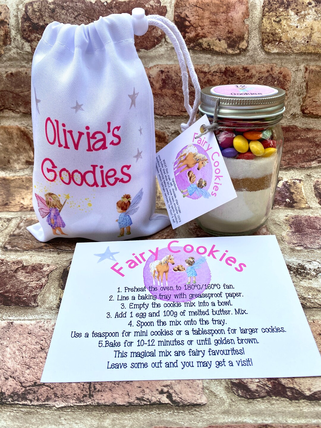 Fairy Cookie Jar Mix Cookies in a Jar Gift Kids Baking Set Childs ...