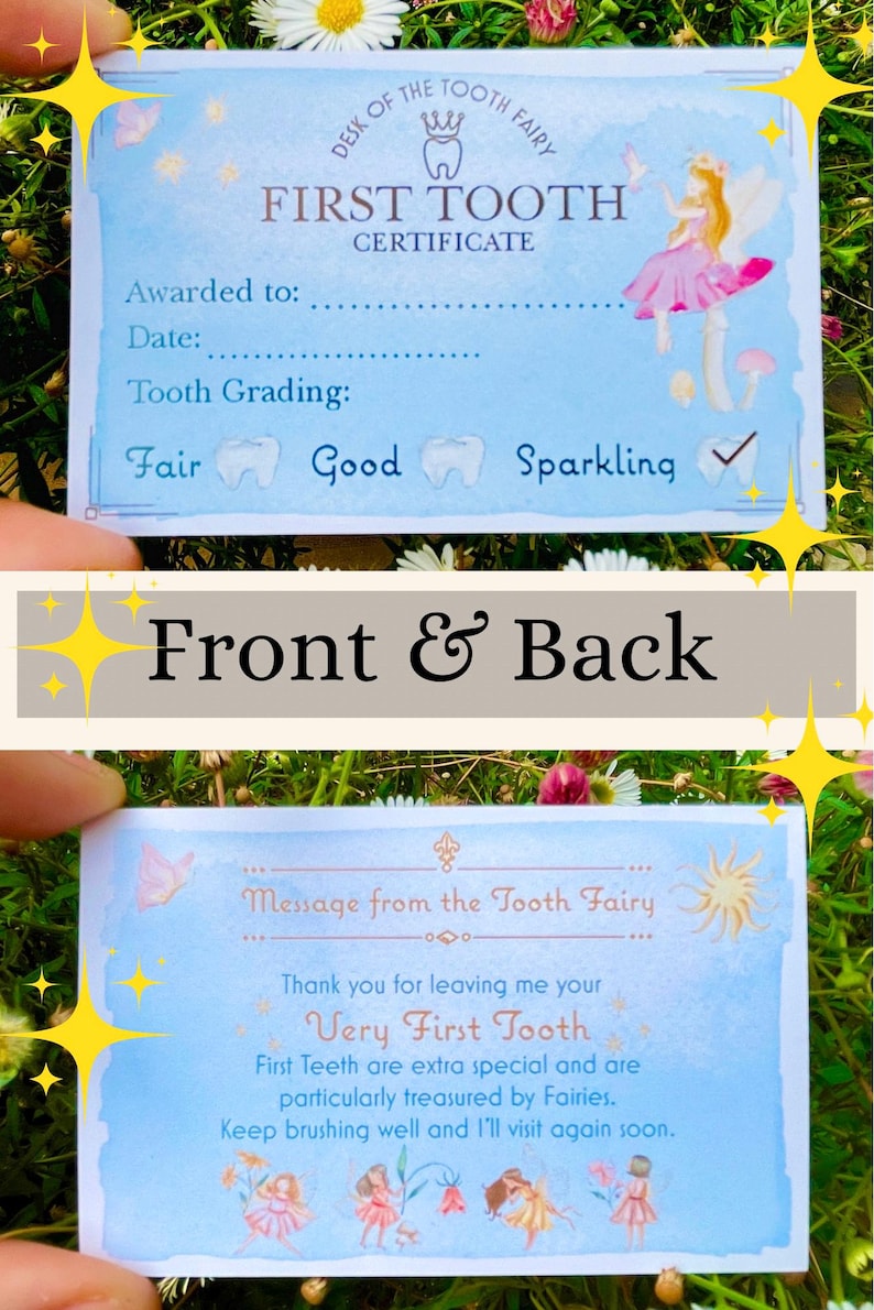 FIRST TOOTH Fairy Certificate & First Tooth Gold Coin! Lost First Tooth ...