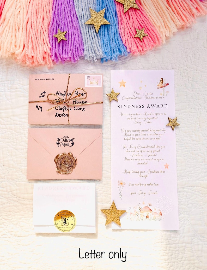 KINDNESS AWARD Certificate and Gold Coin! Fairy Kindness Award! Good ...