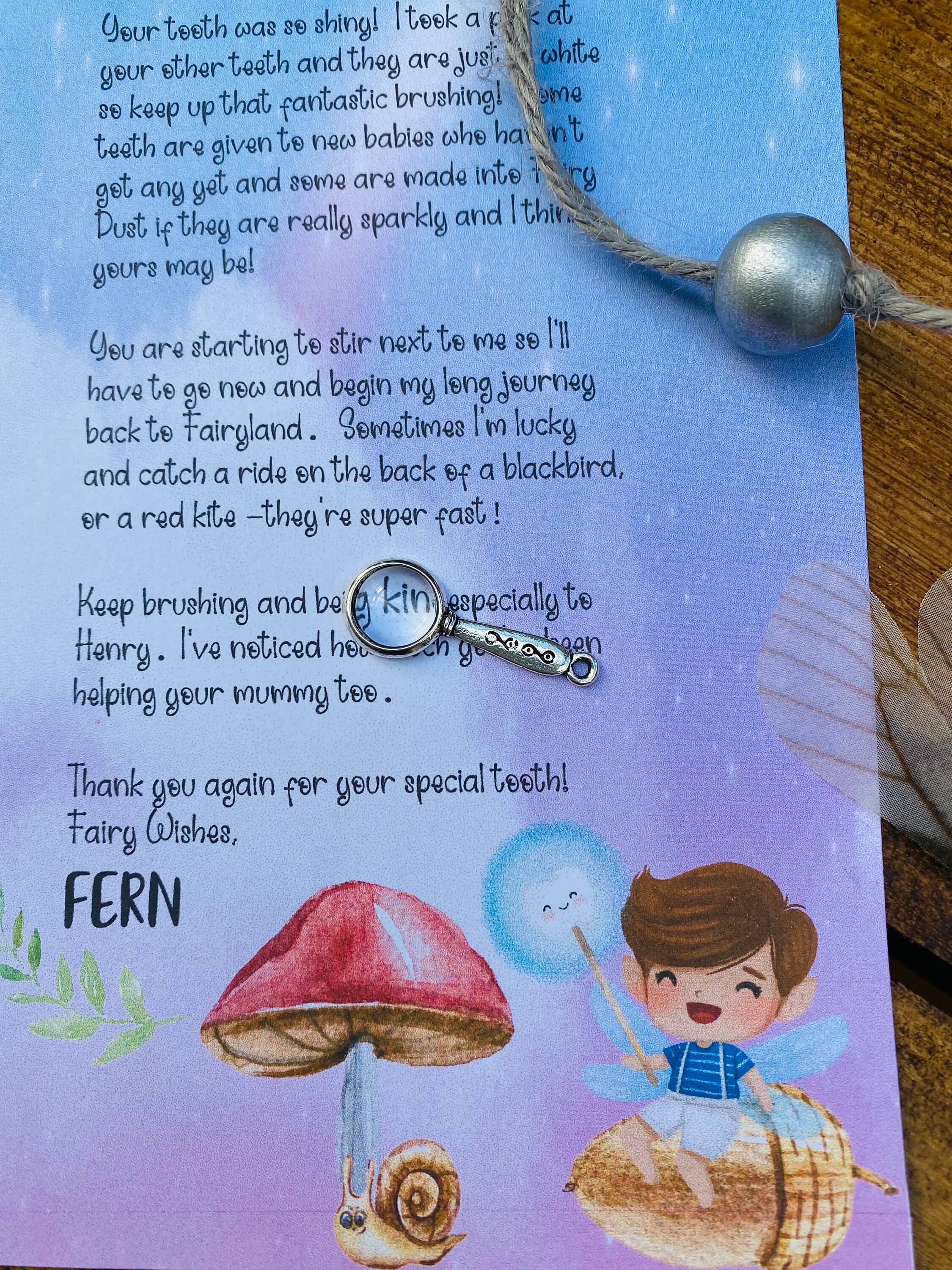 Woodland Fairy BOYS Tooth Fairy Letter Personalised Gift - Etsy UK