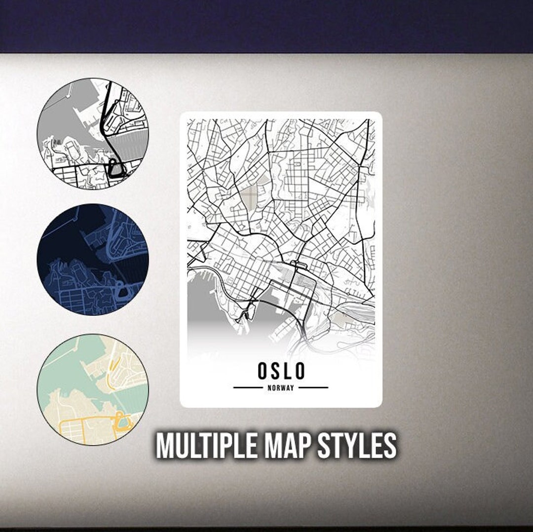 Oslo Sticker Map Design With Vynil Paper for Laptop - Etsy