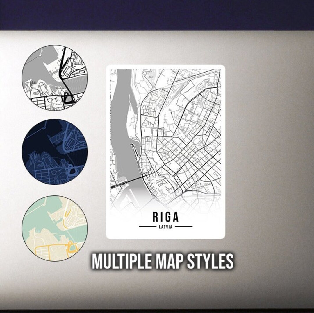 Riga Sticker Map Design With Vynil Paper for Laptop - Etsy