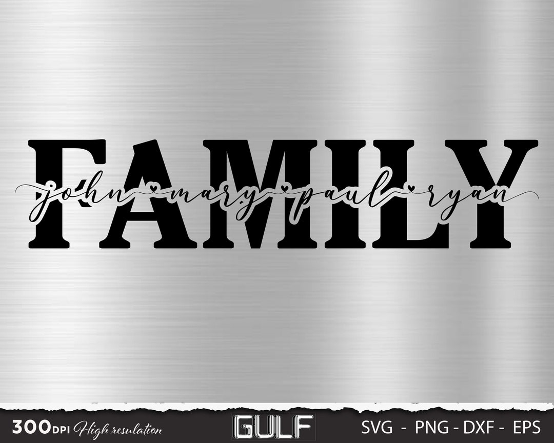 Custom Family SVG, Family Split Names Svg, Family Clipart, Family Cut ...
