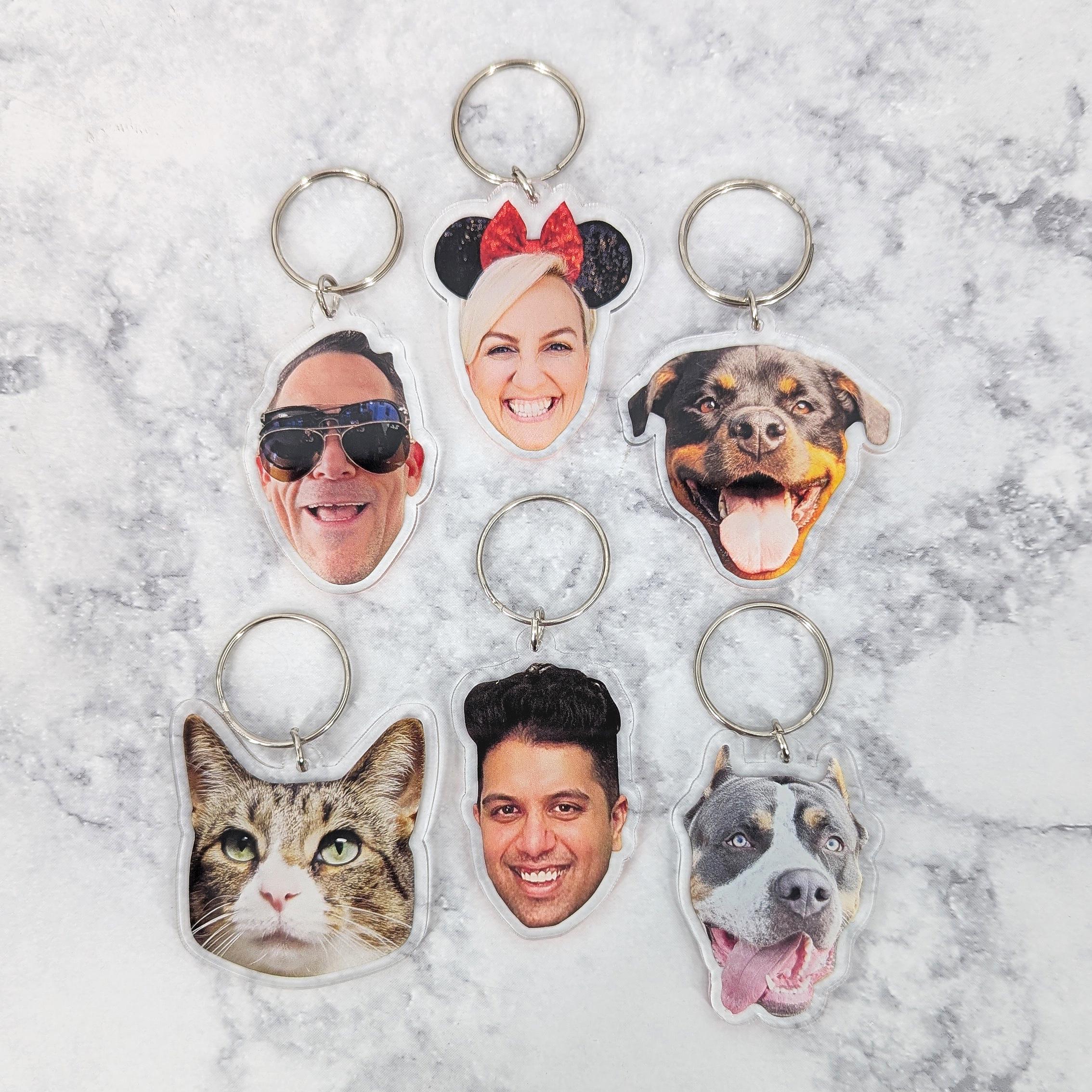 Custom Photo Keychain: Double-sided Acrylic Personalized Portrait - Etsy