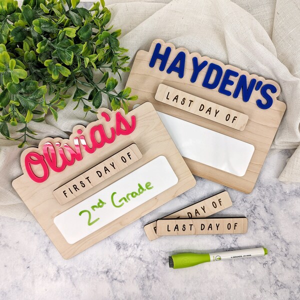 Wooden First and Last Day Sign - Etsy