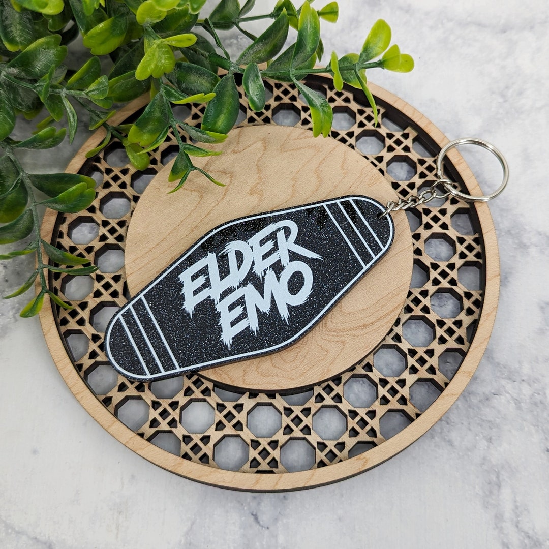 Elder Emo Acrylic Keychain Punk Rock Alternative Retro Hotel Printed ...