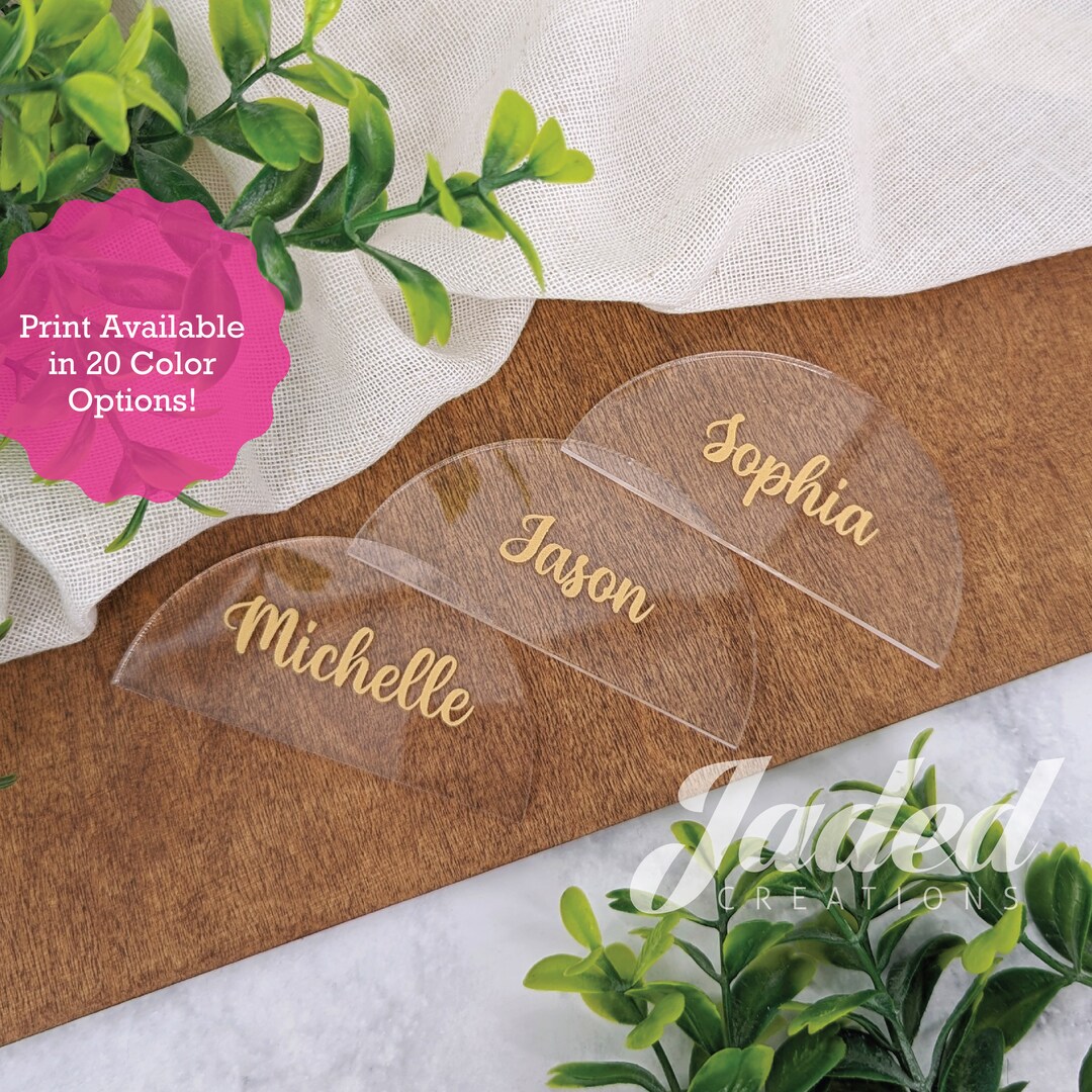 Custom Name Place Settings Acrylic Printed, Wedding, Birthday, Bridal ...