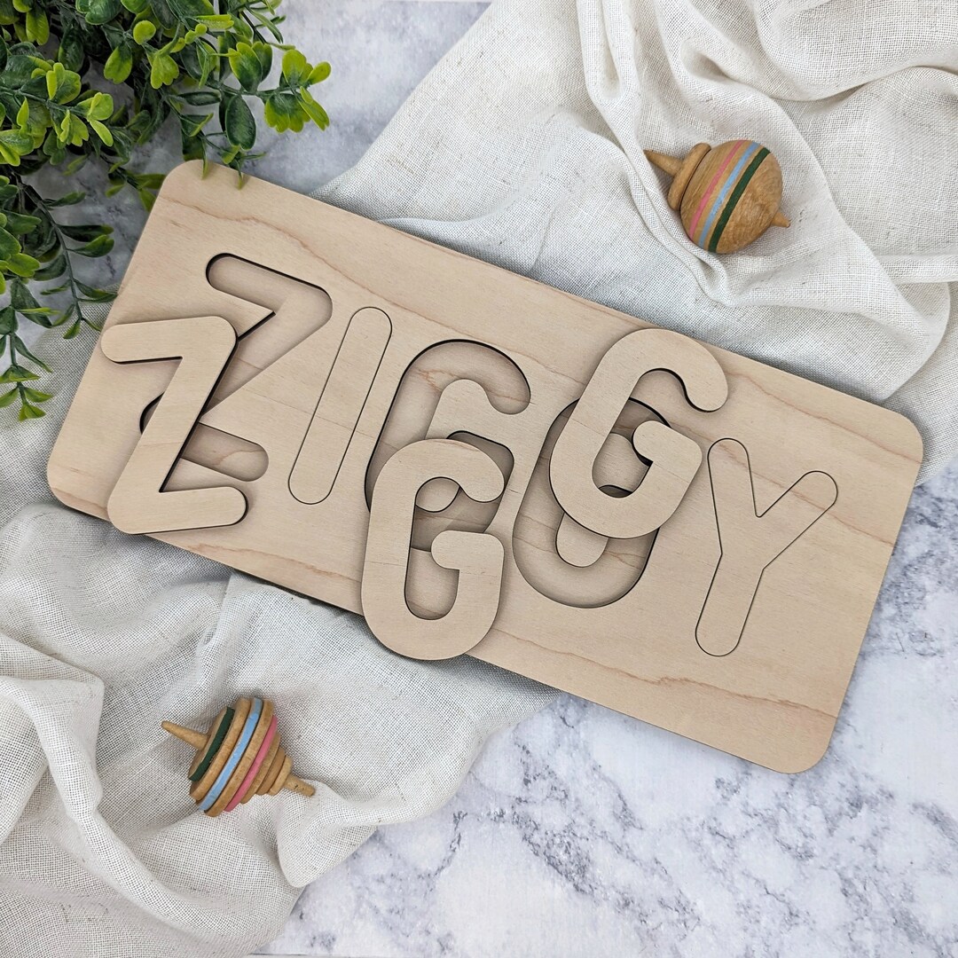 Baby Wooden Name Puzzle Kids Toys Room Decor Nursery - Etsy