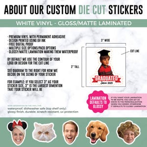 Custom Graduation Face Stickers: Waterproof Vinyl Grad Party Favors - Etsy
