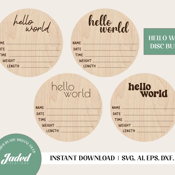 Hello World Laser Svg - Etsy