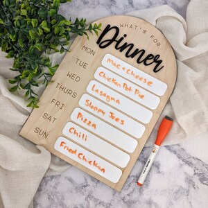 Weekly Meal Planner Dry Erase Sign Fridge Magnet Arch Sign Housewarming ...