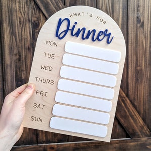 Weekly Meal Planner Dry Erase Sign Fridge Magnet Arch Sign Housewarming ...